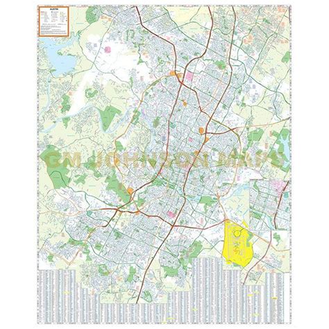 Austin Georgetown Round Rock Texas Street Map Gm Johnson Maps