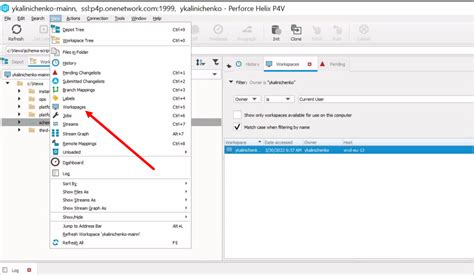 workspace switch error in perforce on the virtual machine developer