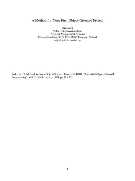 Simplified Method Pdf Object Oriented Programming Class Computer Programming