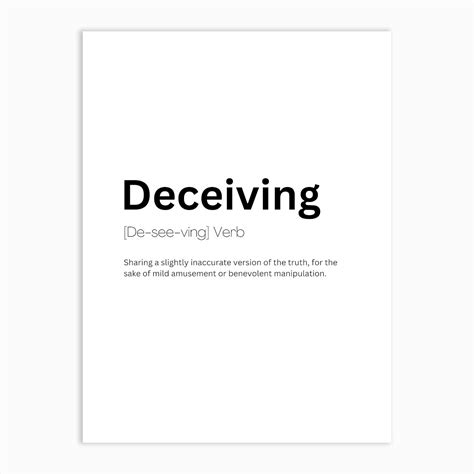 Deceiving Definition Meaning 1 Art Print By Kaigozen Fy
