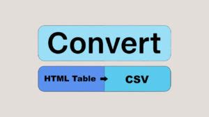 HTML Table To CSV Converter