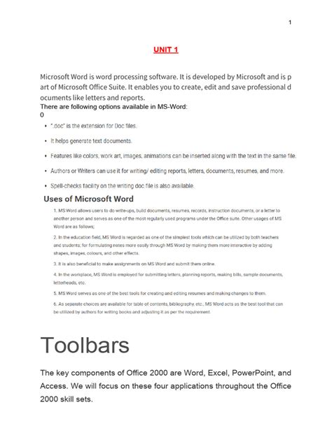Bba Iit Notes Pdf Microsoft Word Cursor User Interface