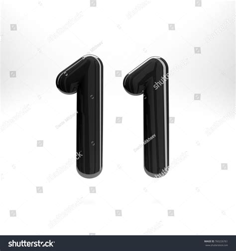 Black Glossy Number Eleven 11 Bold Stock Illustration 760226761