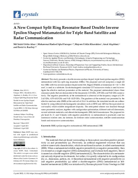 Pdf A New Compact Split Ring Resonator Based Double Inverse Epsilon Shaped Metamaterial For