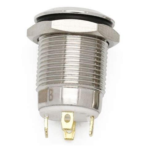 Botón Metálico Momentaneo Impermeable De 12mm