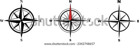 Compass Icon Set Basic Compass Rose Stock Vector Royalty Free 2342748657 Shutterstock