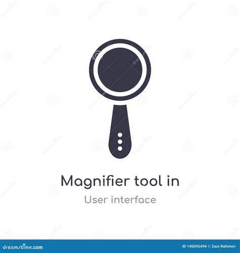 Magnifier Tool In Vertical Position Interface Outline Icon Isolated