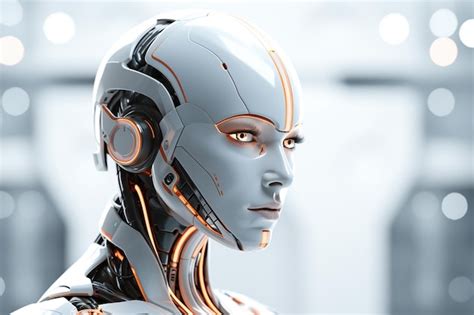 premium photo 3d rendering robot or cyborg in front of a blue background