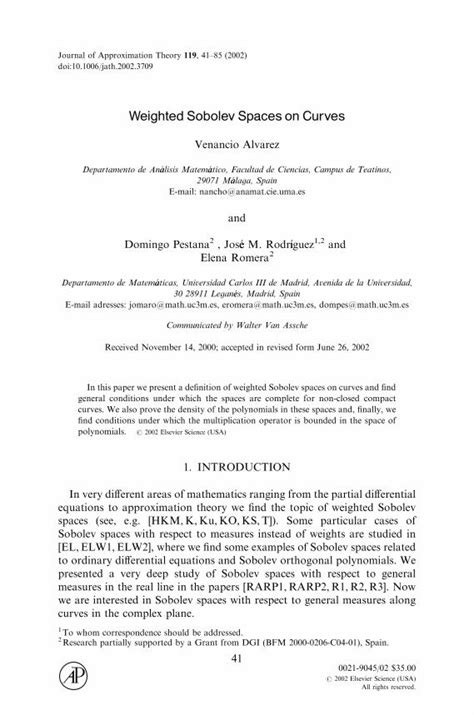 Pdf Weighted Sobolev Spaces On Curves Dokumentips