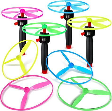 Meooeck Disk Helicopter Toy Disco Flyers Include 12 String