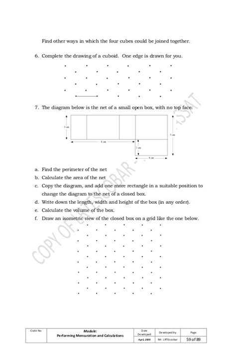performing mensuration and calculations common