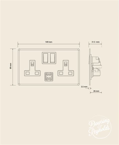 Copper Double Socket With Usb And Usb C Dowsing And Reynolds