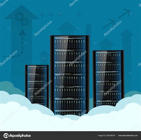 Cloud Computing Server For Data Storage And Datacenter Stock Vector Image By ©vantuz 305338728