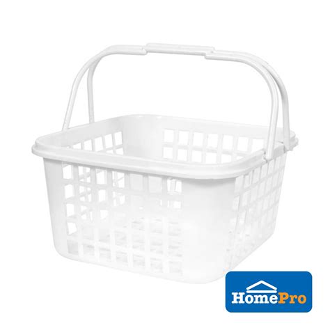 Csp Plastic Basket With Handles 4646 W26xd24xh13 Cm White Shopee Malaysia