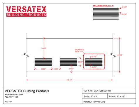 Vented 16” Soffit Versatex Pvc Trim