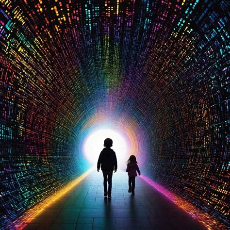Premium Photo Binary Code Streams Of Information Form A Tunnel