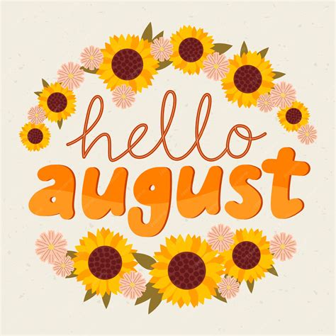 Premium Vector Hand Drawn Floral August Lettering
