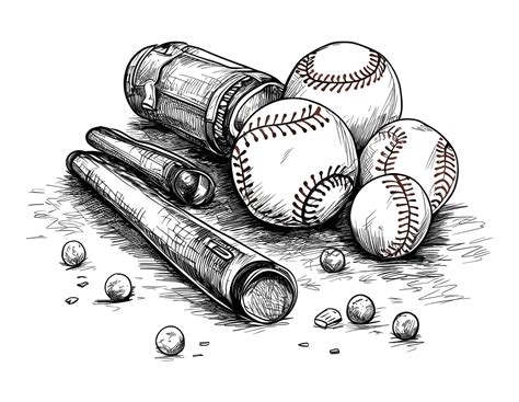 Premium Vector Baseball Monochrome Elements Set