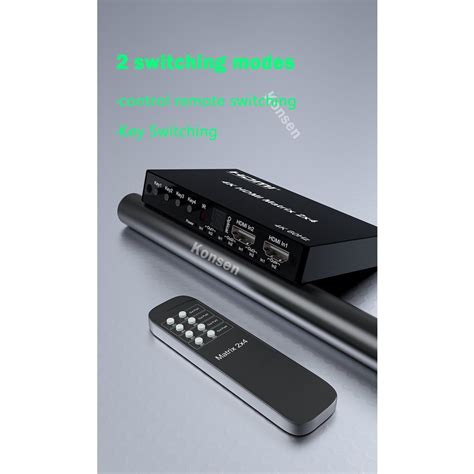 HDMI Matrix 4x2 4 In 2 Out 2x4 2 In 4 Out With R L Optical Audio Extractor 4K 60Hz Video