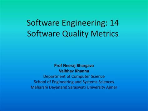 software engineering 14 software quality metrics ppt