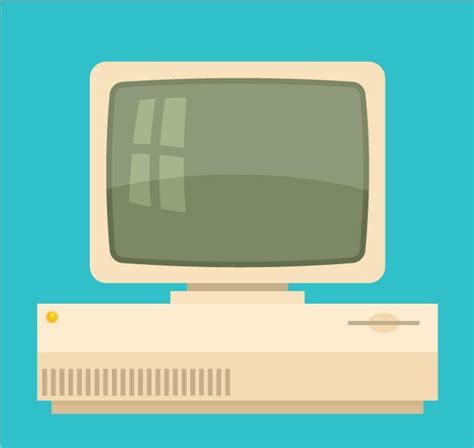 Vintage Computer Eps Ai Vector Uidownload