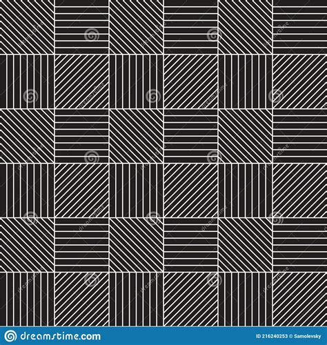 Vector Seamless Pattern Repeating Abstract Background Black And White Geometric Lattice Design