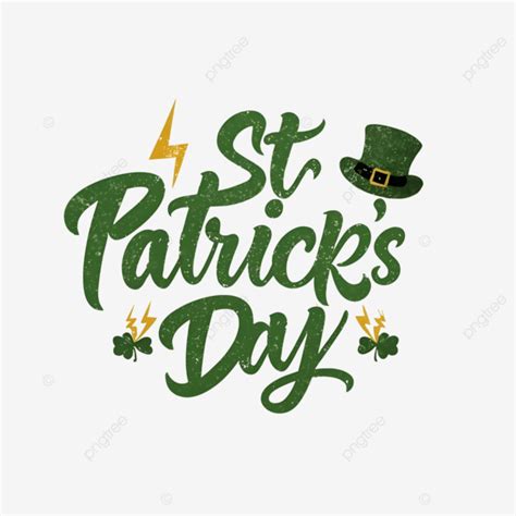 Irish Celebration With Green Clover Typography St Patricks Day Clover