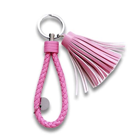 No Minimum Wholesale Custom Pu Leather Tassel Keychain Leather Keychain
