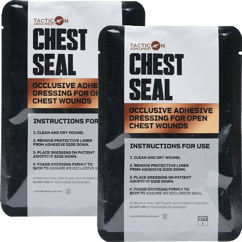 Tacticon Occlusive Vented Chest Seal 2 Pack Combat Veteran Owned