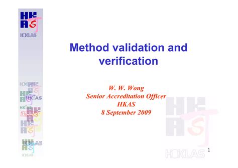 Method Validation And Verification Pdf Education