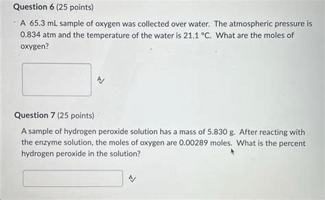 Solved How Is Number Of Moles Of Oxygen Calculated From The Chegg Com