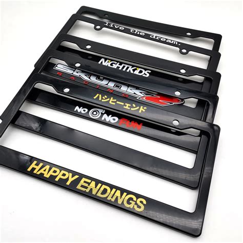 License Plate Frame With Jdm Racing Style License Plate Cover For Night