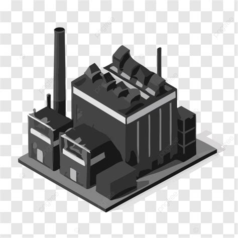 공장 아이소메트릭의 이미지 벡터 흰색 배경에 아이소메트릭 공장의 단순한 검은색 아이콘 그림자 없음 작은 프레임 중앙 Png 일러스트 및 벡터 에 대한 무료 다운로드