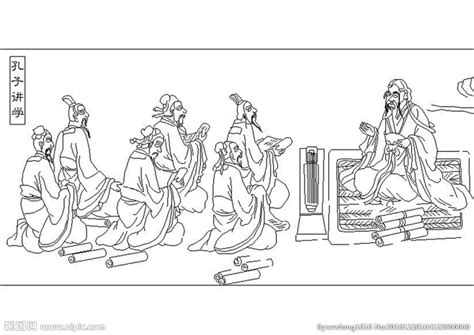 孔子讲学 花瓣网