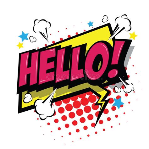 Hello !- Comic Speech Bubble. Vector Eps 10 Stock Vector - Illustration of speech, bubble: 172543162