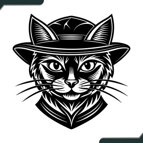 Cat In A Fedora Premium Vector