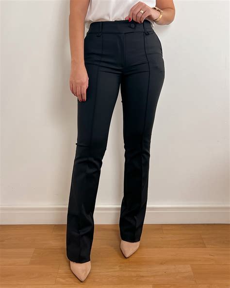 Calça Feminina Social Semi Flare Em Sarja Alfaiataria Fulton