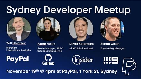 Developermeetup Paypaldevelopers Innovation Techcommunity Networking Sydneydevelopers