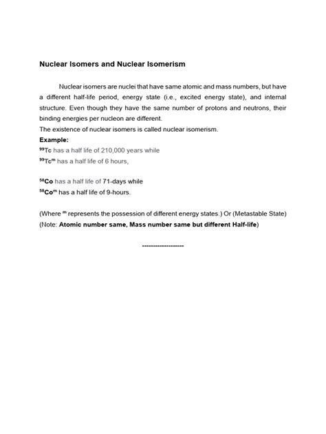 Nuclear Isomerism Pdf