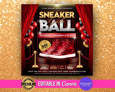 Sneaker Ball Gala Flyer Sneaker Ball Invitation Sneaker Gala Event
