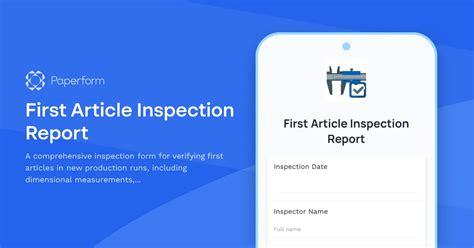 First Article Inspection Report Template For Manufacturing Quality