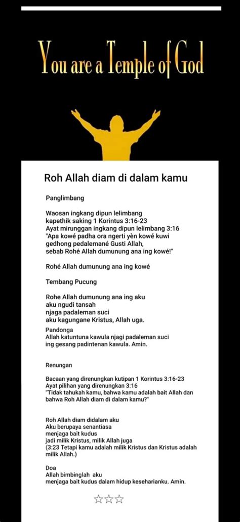 Roh Allah Tinggal di Dalam Hati Kita - SESAWI.NET