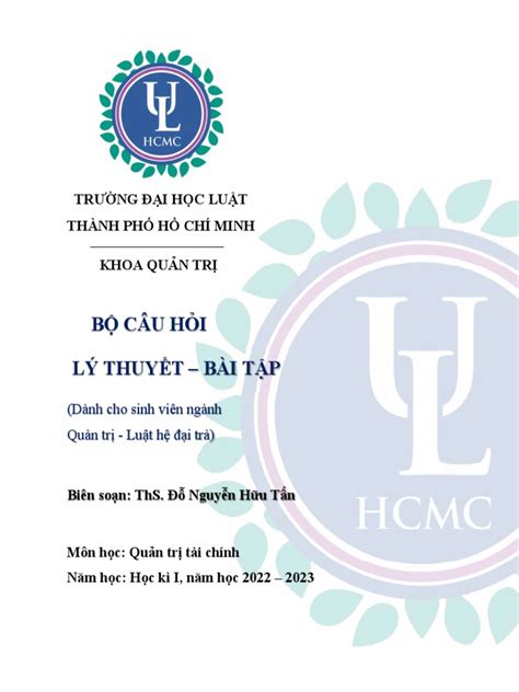 Câu Hỏi Lý Thuyết & Bài Tập - QTTC - Đại Trà - 2022 - 2023 | PDF