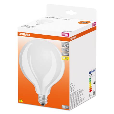 Osram Globe Led Bulb E27 G125 17 W 2700 K Opal Uk