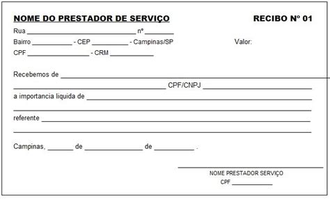 Modelo de Recibo de Serviço Prestado Exemplo e Como Fazer