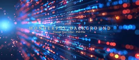 Abstract Binary Code Data Stream With Glowing Particles Representing