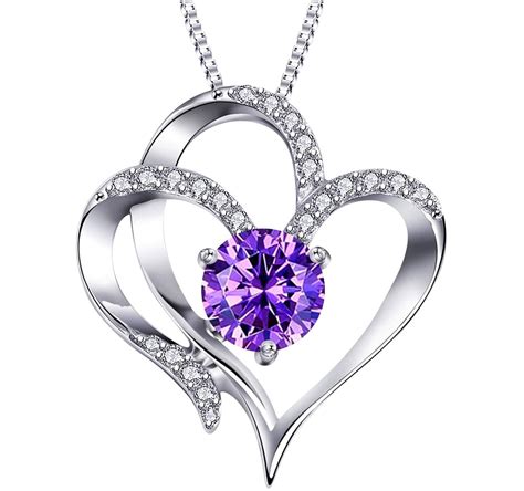 Bgzleu Heart Necklace Birthstone Necklace Jewelry For Women Customized