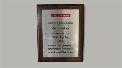 Bae Systems Honors Web Industries Aerospace Manufacturing And Design