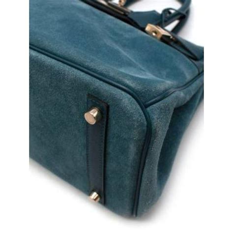 Blue Suede Birkin 30 Grizzly Bag Ghw For Sale At 1stdibs