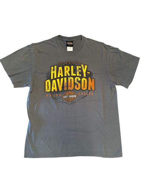 Harley Davidson Vintage Y2k Gray Motorcycle Biker Sho Gem